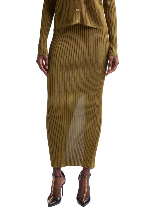 BALMAIN Balmain Mélange Rib Sweater Skirt